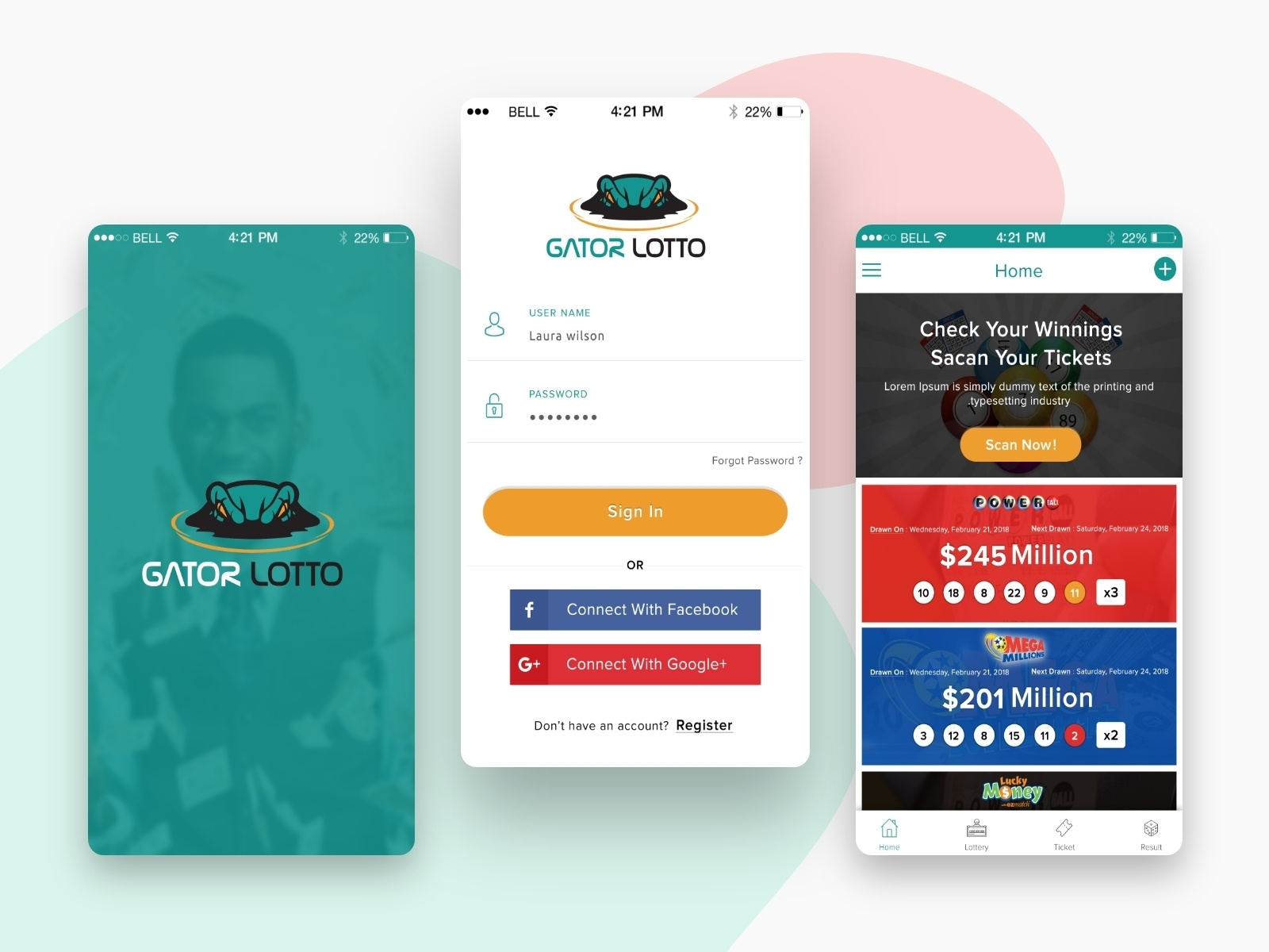 Design Of A Lottery App UI By Excellent WebWorld On Dribbble
