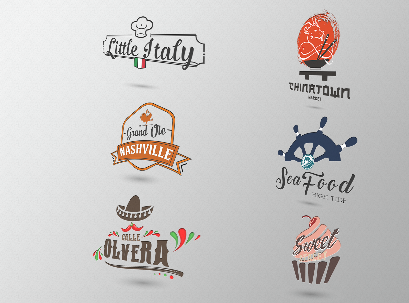 Restaurant Logos by Paula Alejandra Hurtado Florez on Dribbble