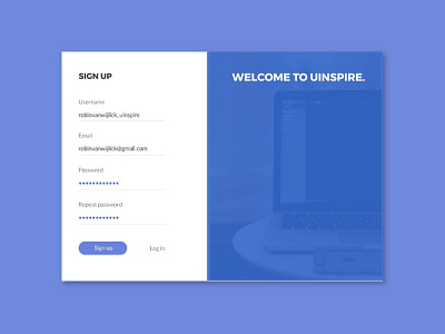 Sign up daily UI by Robin van Wijlick on Dribbble