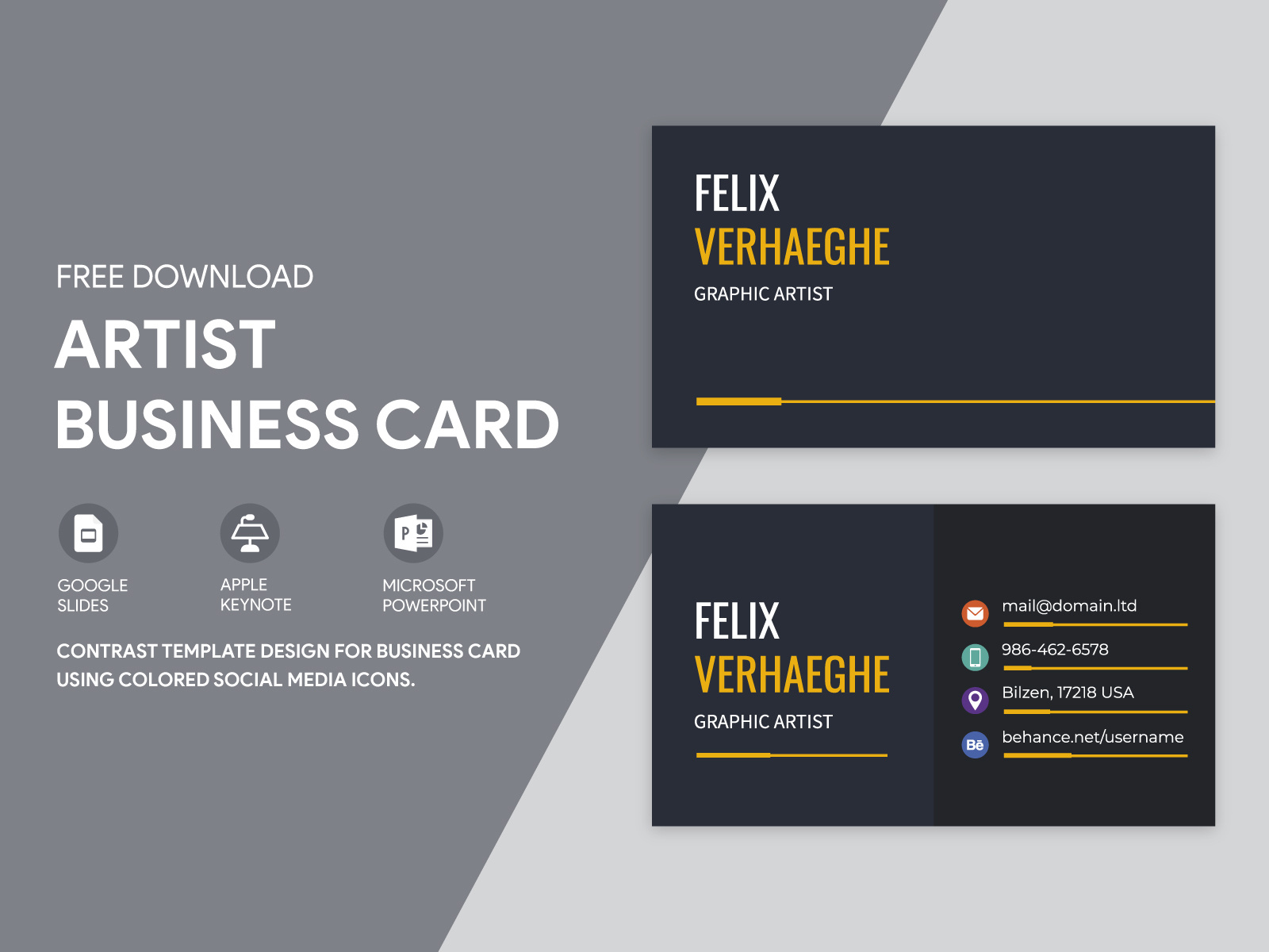 Artist Business Card Free Google Docs Template By Free Google Docs Templates Gdoc io On Dribbble