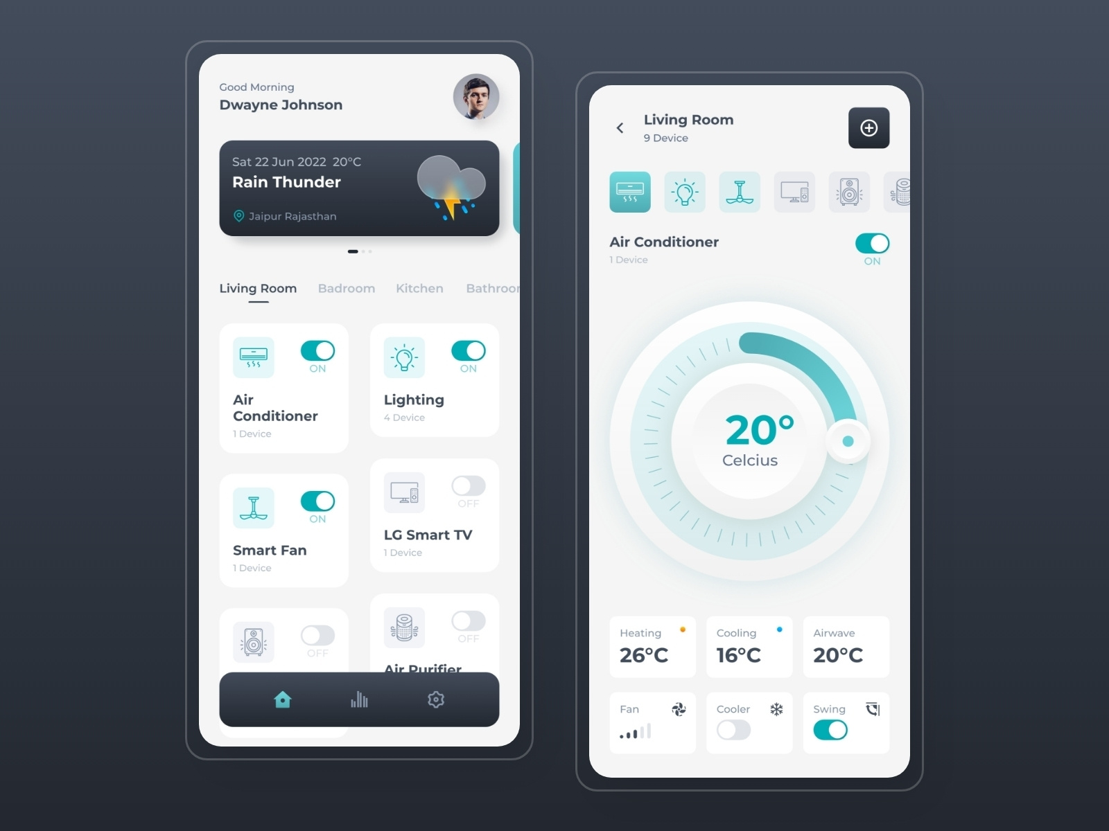 Smart Home App UI by Pushpendar singh Rathor on Dribbble