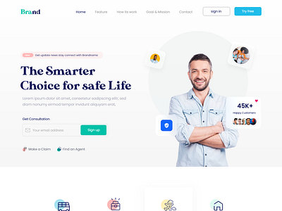 Insurance Web UI Concept by Madhu Mia for Twinkle on Dribbble