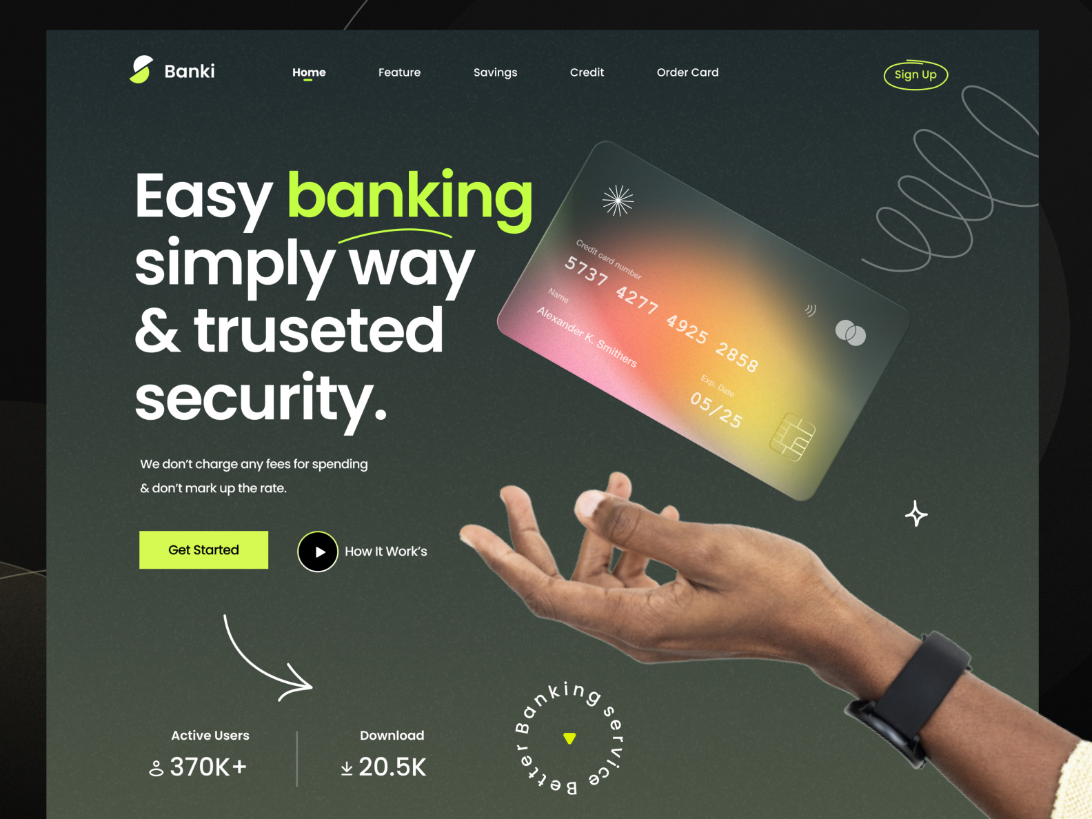 Banking Card Landing page UI by Madhu Miah on Dribbble