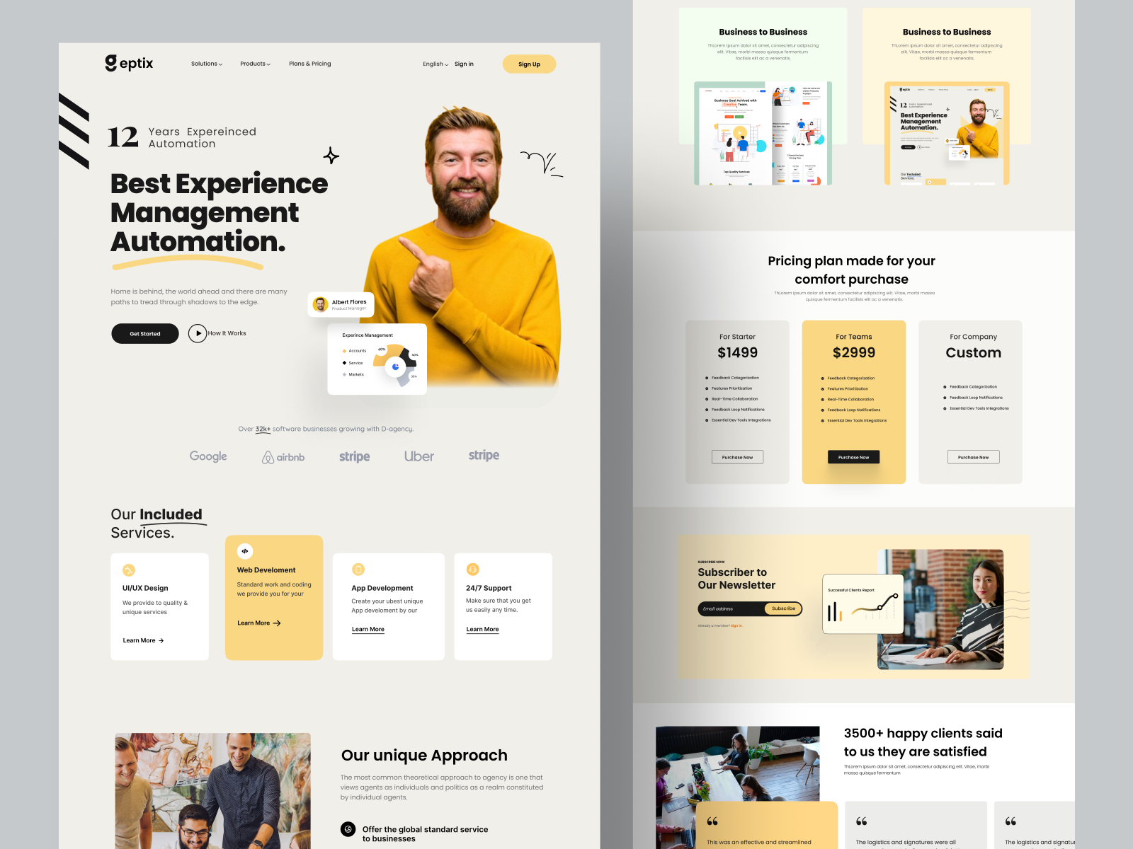 Agency Landing Page UI by Madhu Miah on Dribbble