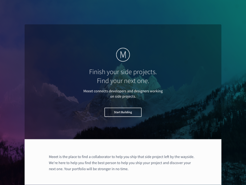 Meeet.co by Cole Townsend on Dribbble