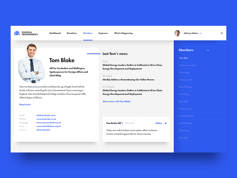 Political Transperancy - UX & UI by Paul Navolochko for Hexagon Agency ...