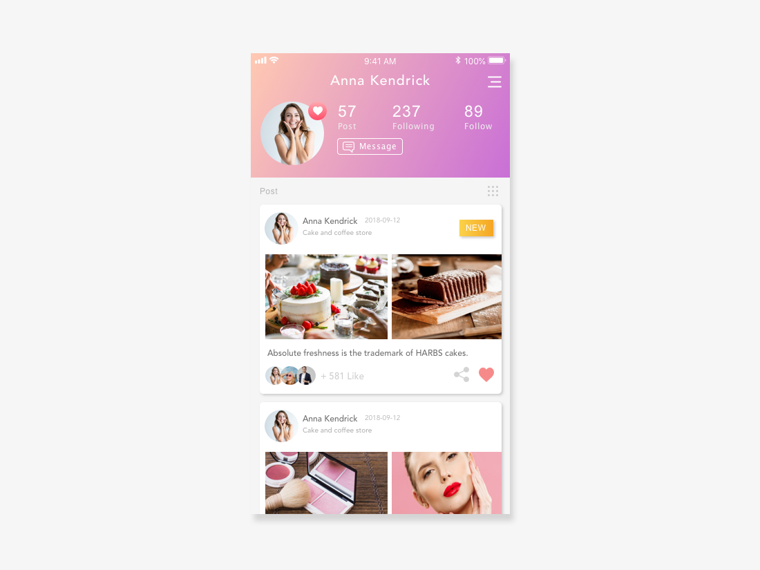 Daily ui #006 User Profile by Lisa Huang on Dribbble