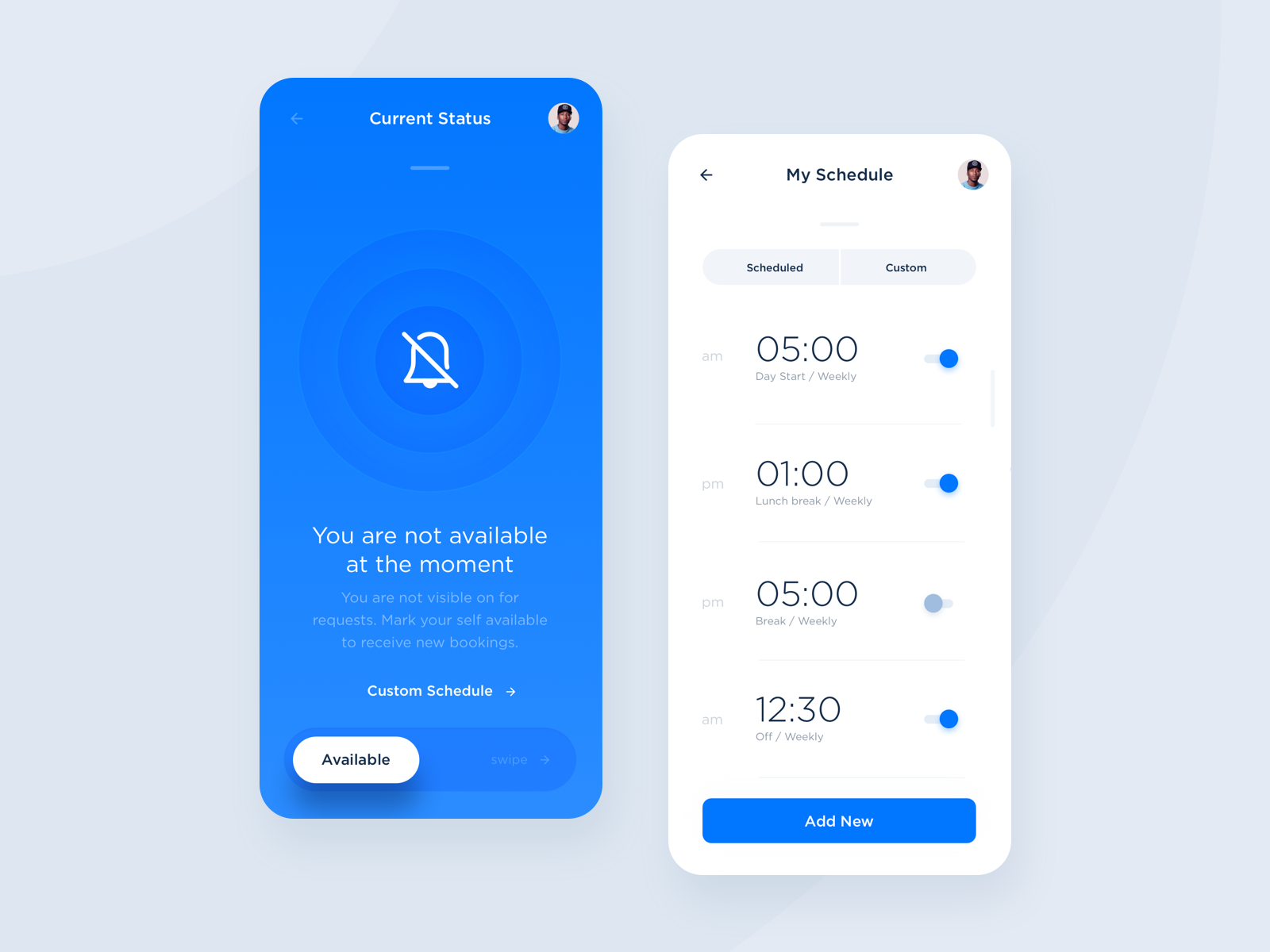 Schedule availability by Stanislav Hristov for Dtail Studio on Dribbble