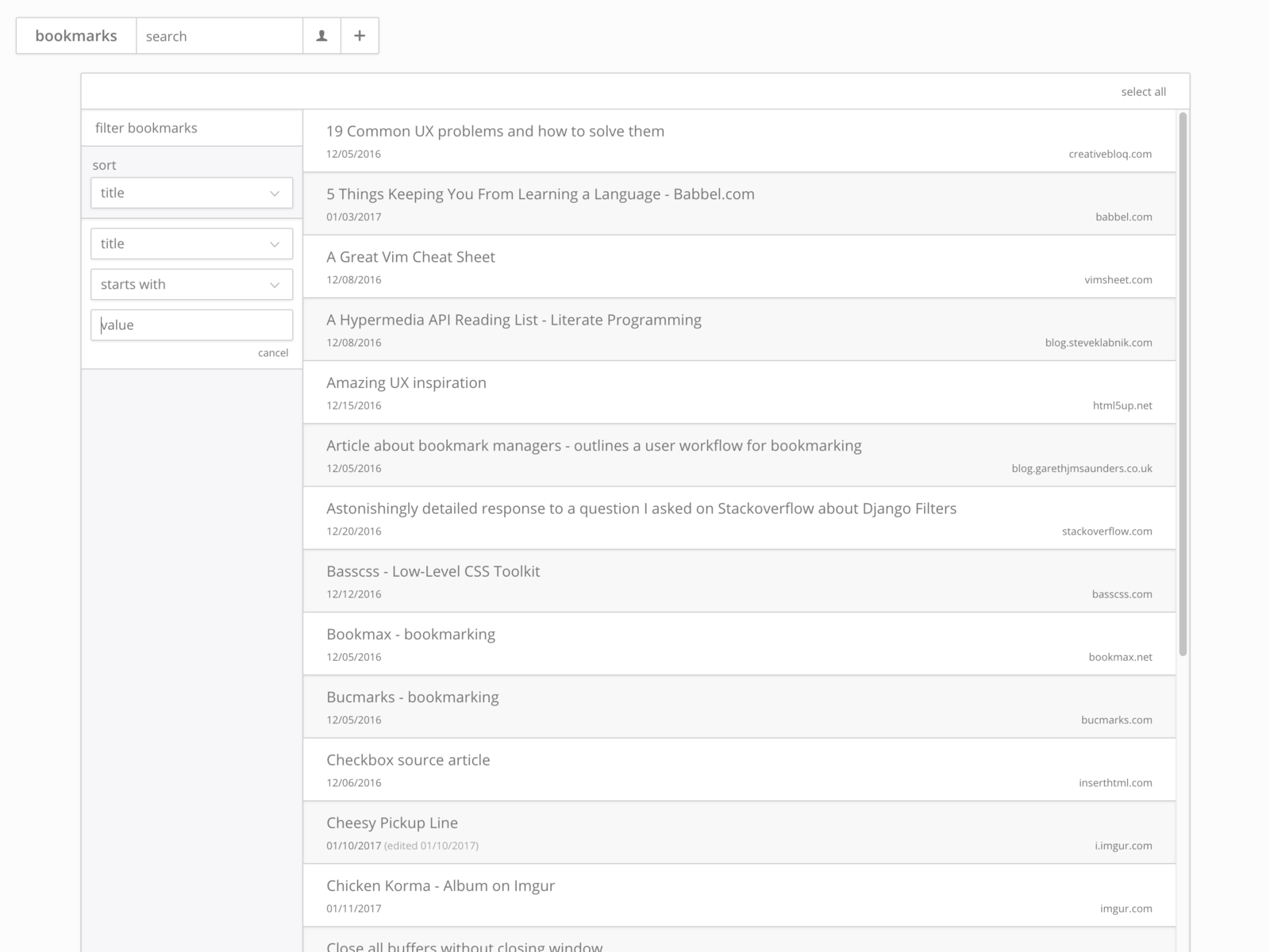 Bookmark Manager by ergusto on Dribbble