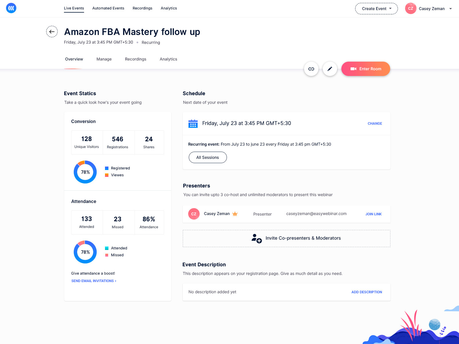 Easywebinar: Event Detail Page by Tej Pal on Dribbble