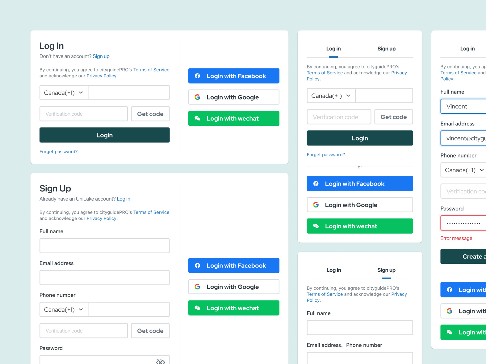 Sign Up & Log In by Ran Li on Dribbble