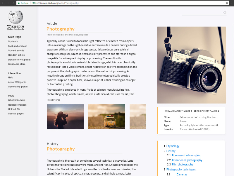 Wikipedia Redesign by Cliffy on Dribbble