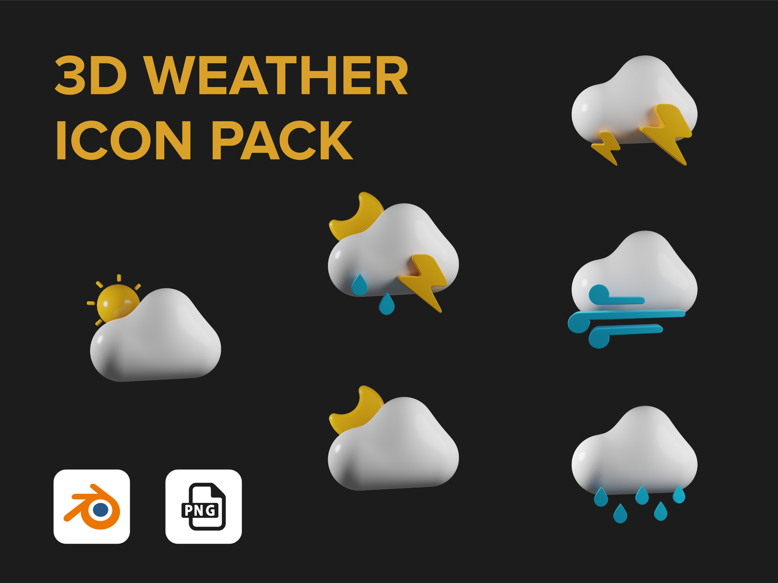 3D Weather Icon Pack by Lokesh Murali on Dribbble