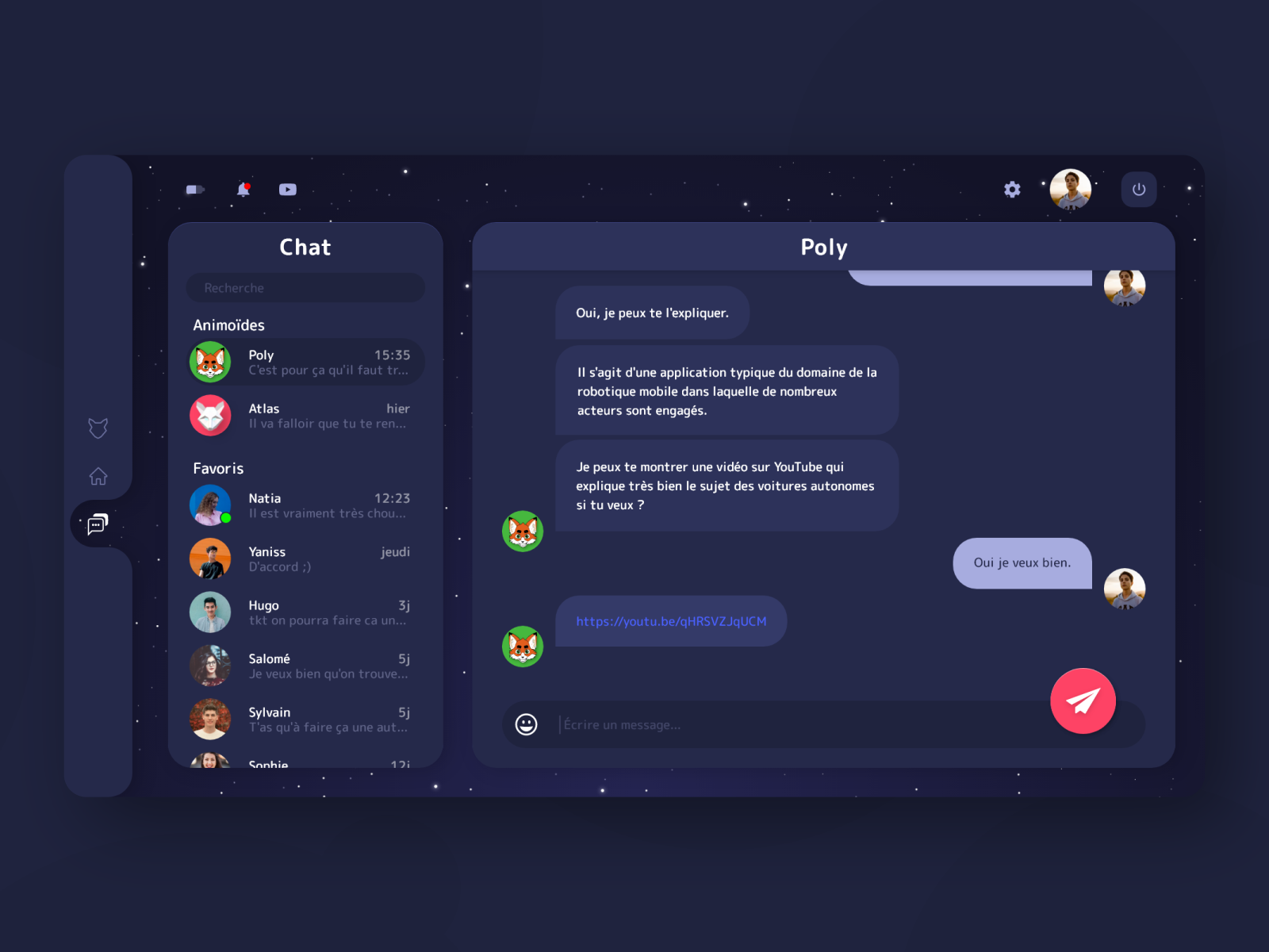 Dark mode : chatbot by Florent Mell on Dribbble