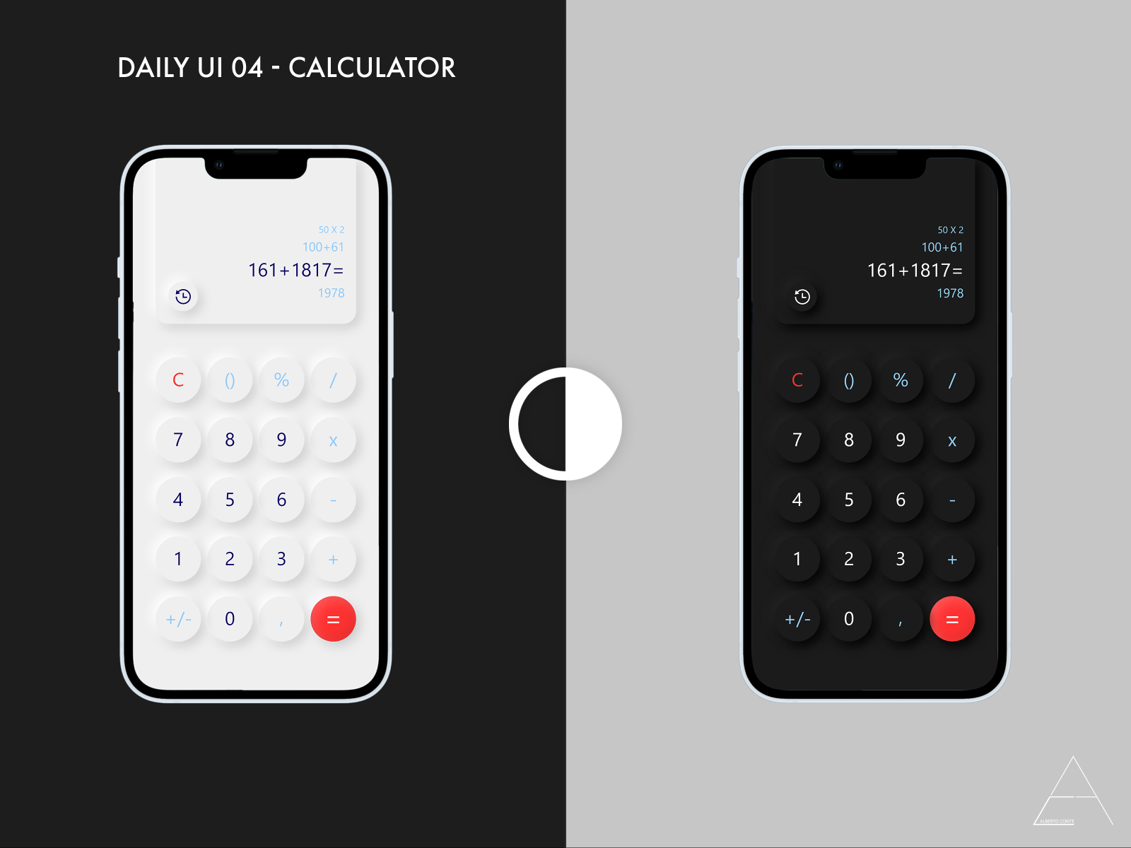 Daily UI Day 4: Calculator by Alberto Conte on Dribbble