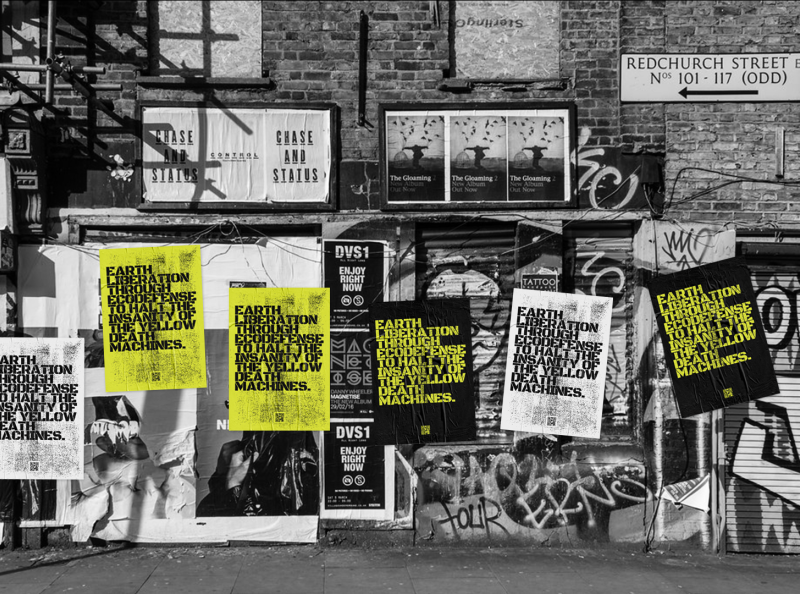 DESTROY THE MACHINES - Posters in situe test by Lewis Webster on Dribbble
