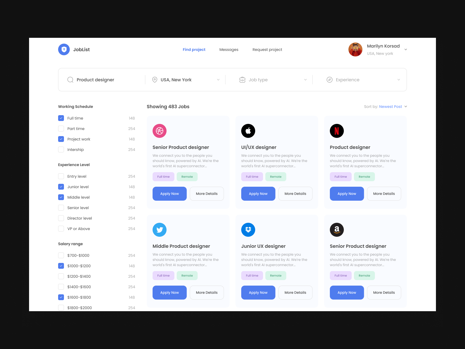 Job Hiring App Platform by Artiom Larin on Dribbble