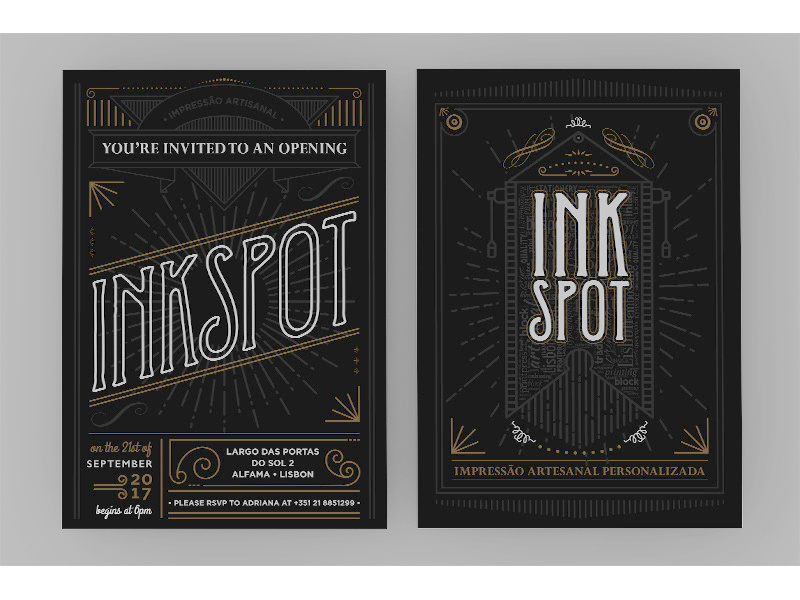 Inkspot - Invitation to an Opening by Chris Go on Dribbble