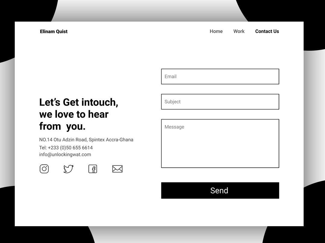 Contact Us Page By Elinam Quist On Dribbble