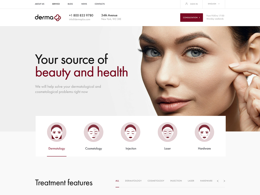 Derma Plus Website by Auma Design on Dribbble