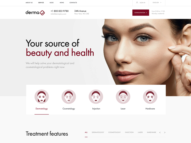 Derma Plus Website by Auma Design on Dribbble