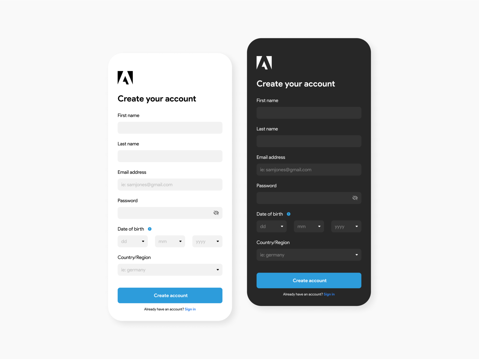 Sign Up Screen For Adobe. by Lalit Barai on Dribbble