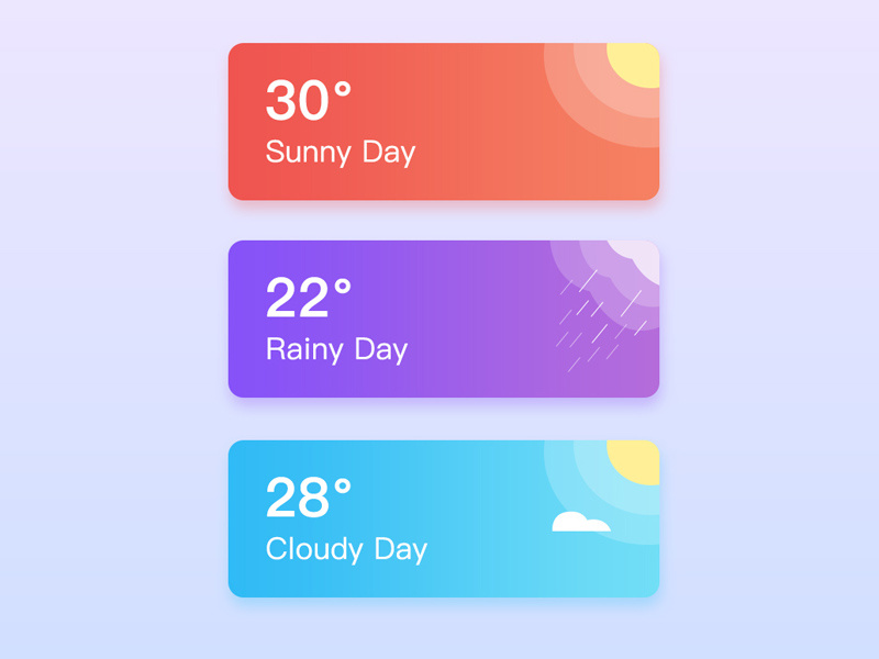 Weather card by zhangjc on Dribbble