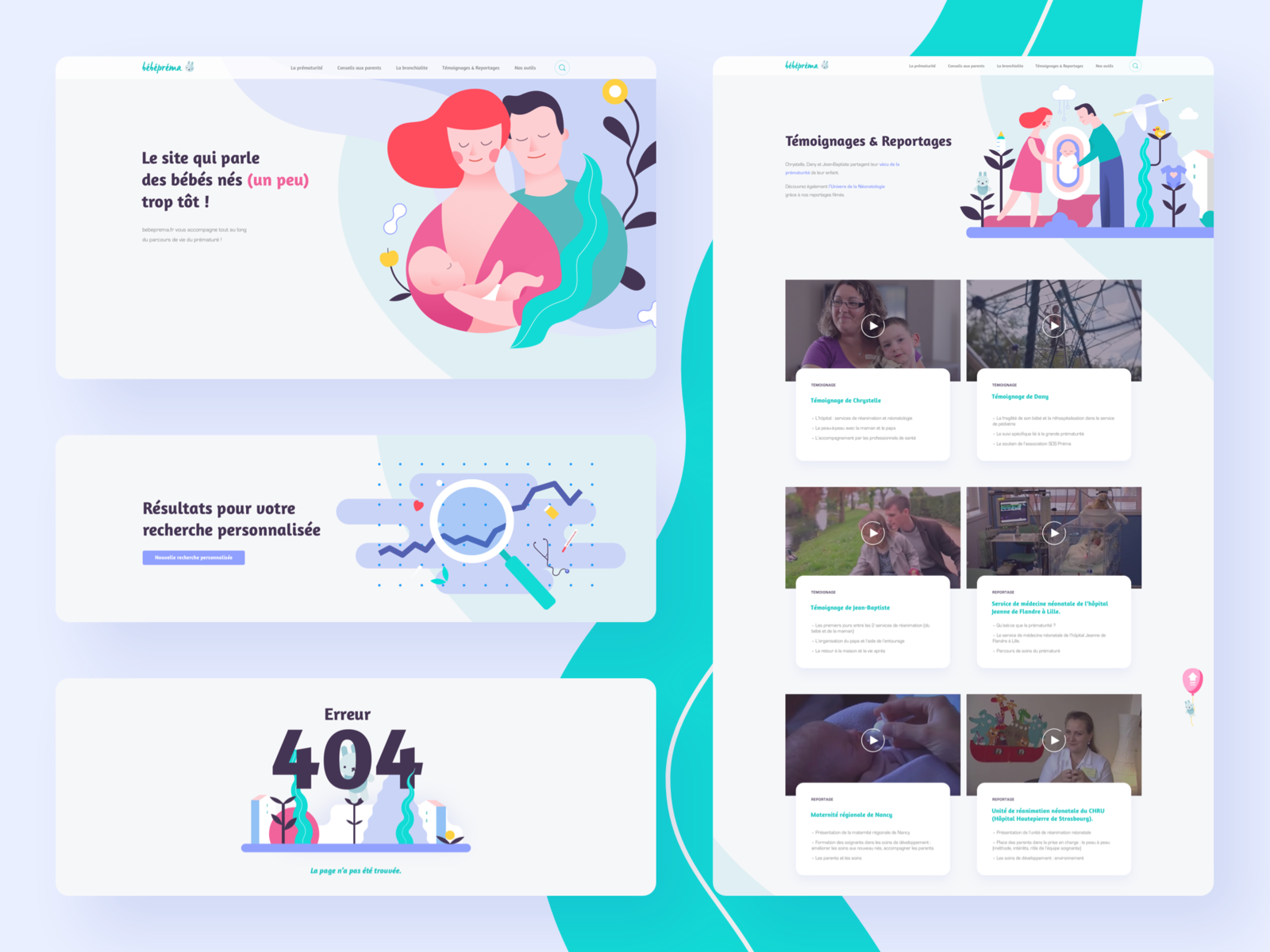 Baby website - Illustrations by Anaïs Cailhol on Dribbble