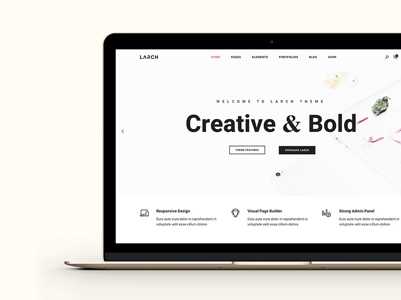 Larch - Responsive Multipurpose WordPress Theme by Upper Digital on Dribbble