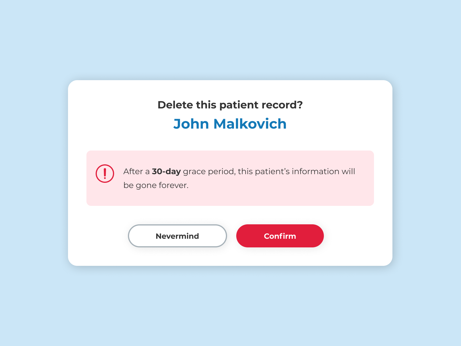 DailyUI #3 - Warning Modal for a Children's Hospital by Maggie Cheung ...