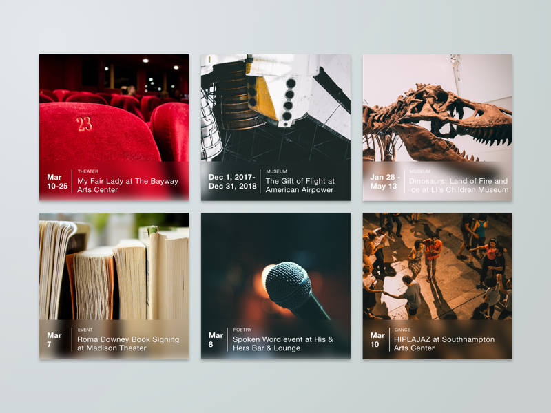 Event Cards by Jessica on Dribbble