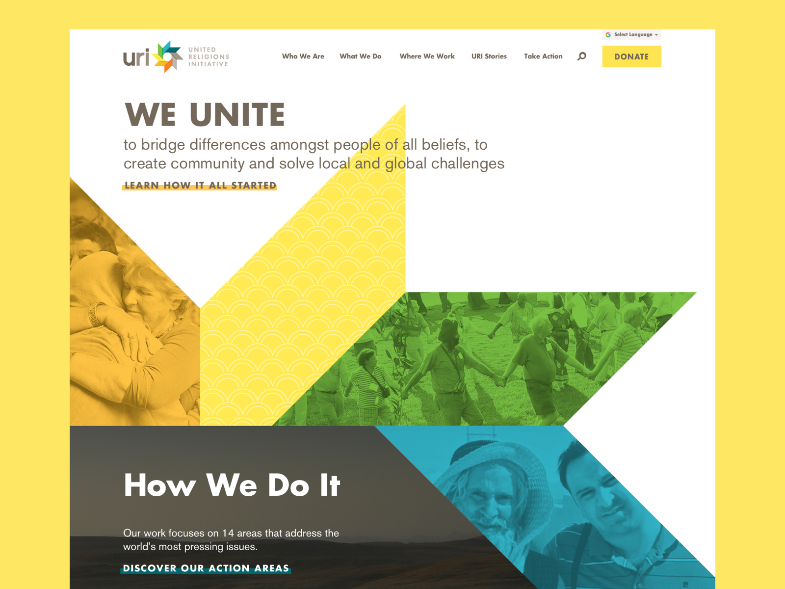 United Religions Initiative Homepage by Roxy Koranda for Aten on Dribbble