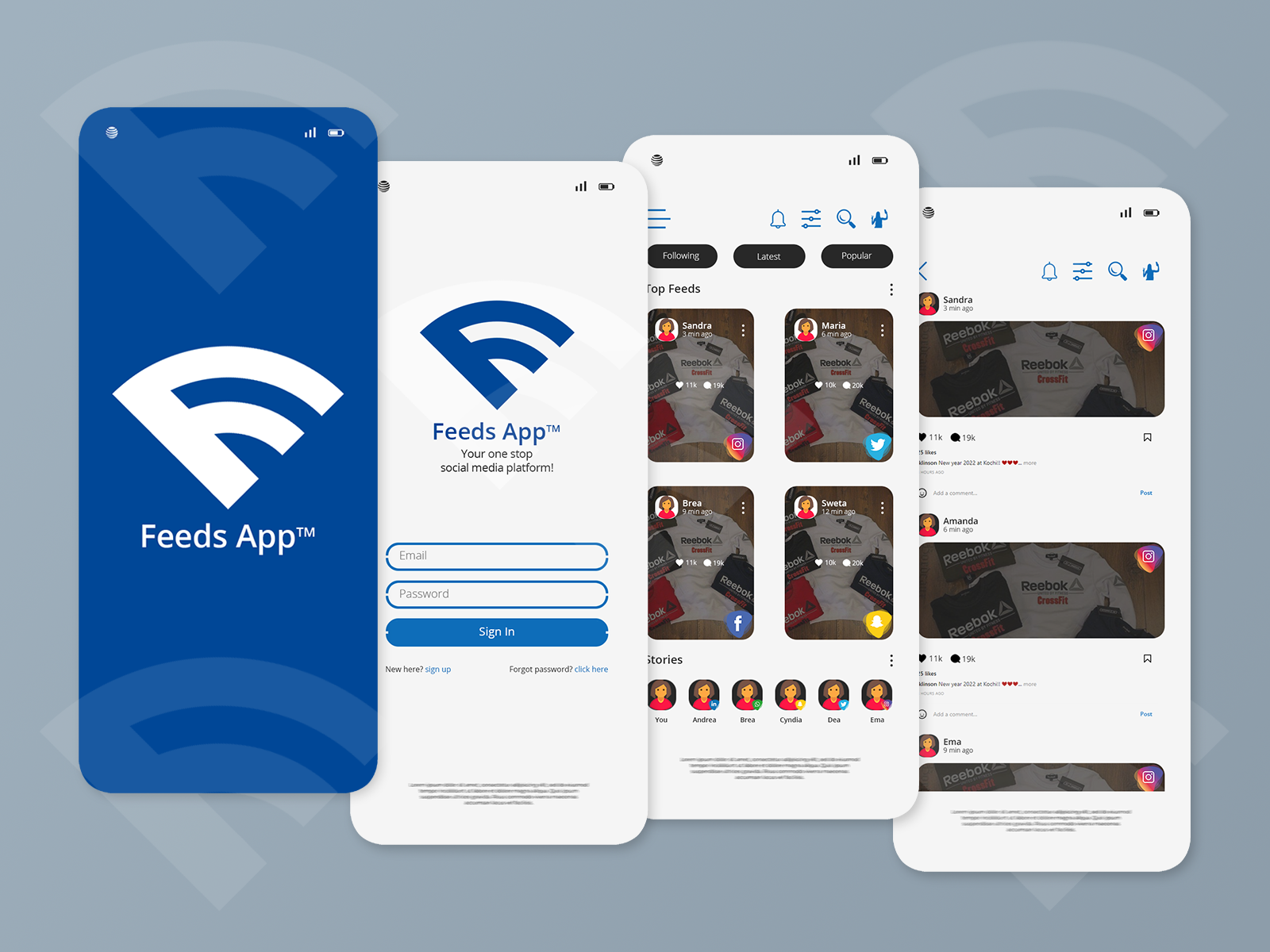 Feeds App by Naveen George on Dribbble