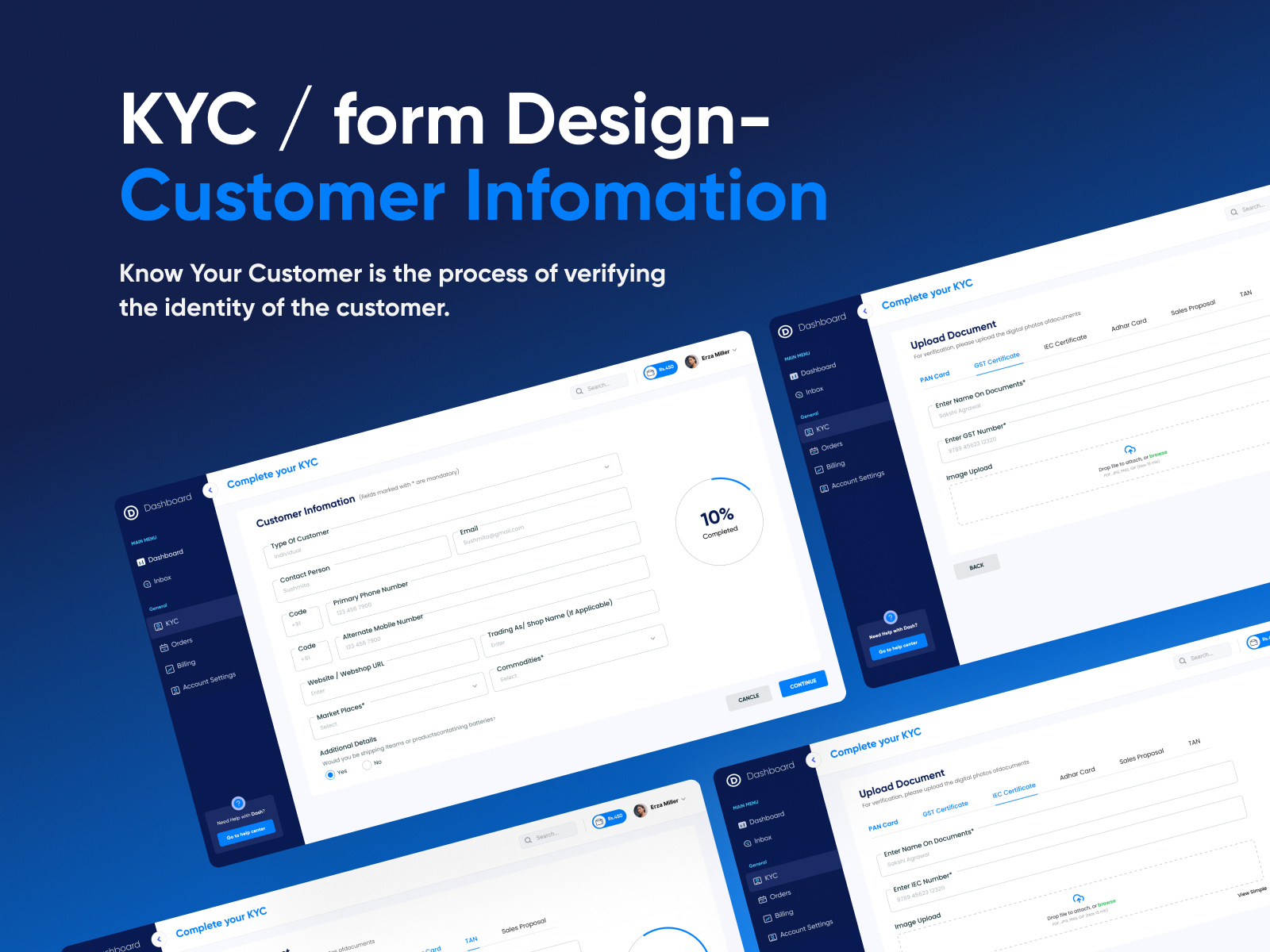 KYC / form Design- Customer Infomation by Sakshi Agrawal on Dribbble