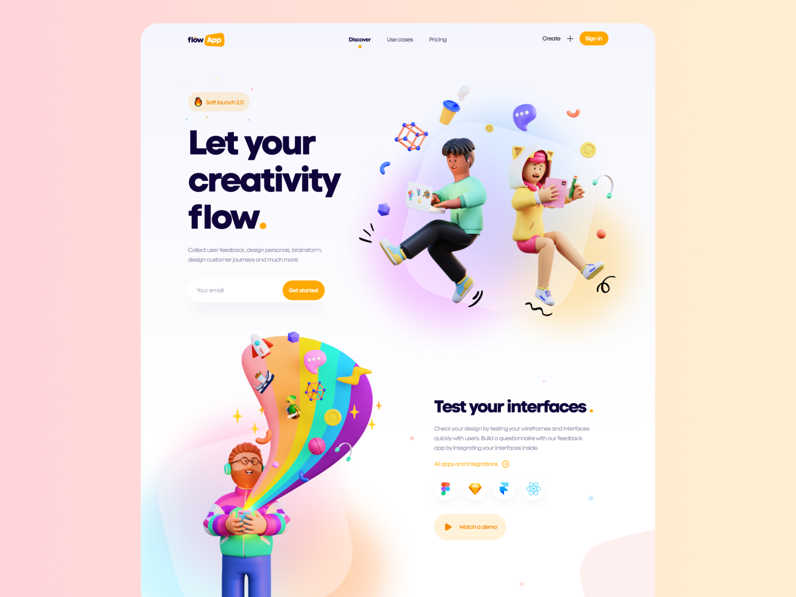 Flow App Landing - #VisualExploration by Alzea Arafat for Orenji Studio ...