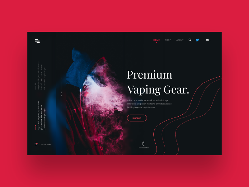 Vaping Store Landing Page by Alzea Arafat on Dribbble