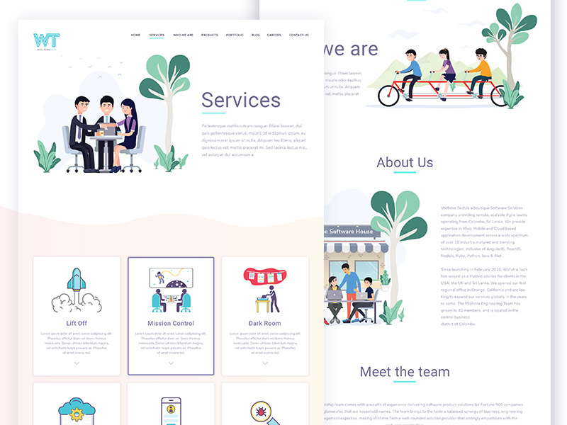 WT Services & Who we are pages by Rasika Warnasuriya™ on Dribbble