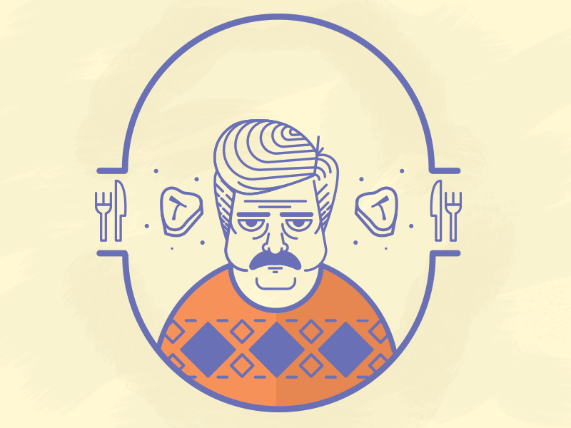 Ron Swanson by matt mitchell on Dribbble