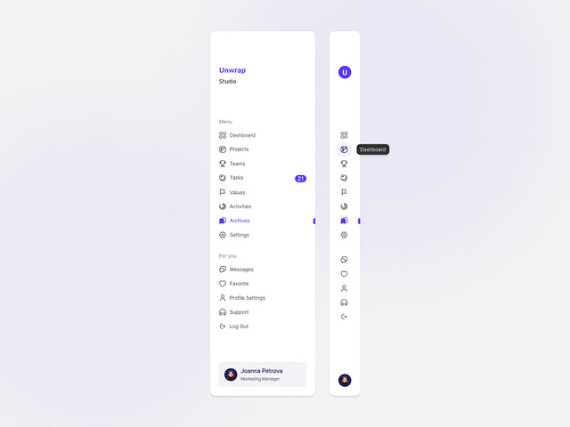 Task management components by Ahmad Reza Parvizi on Dribbble