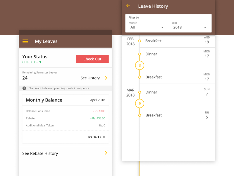 Leave History & Status by Akshay Kumawat on Dribbble