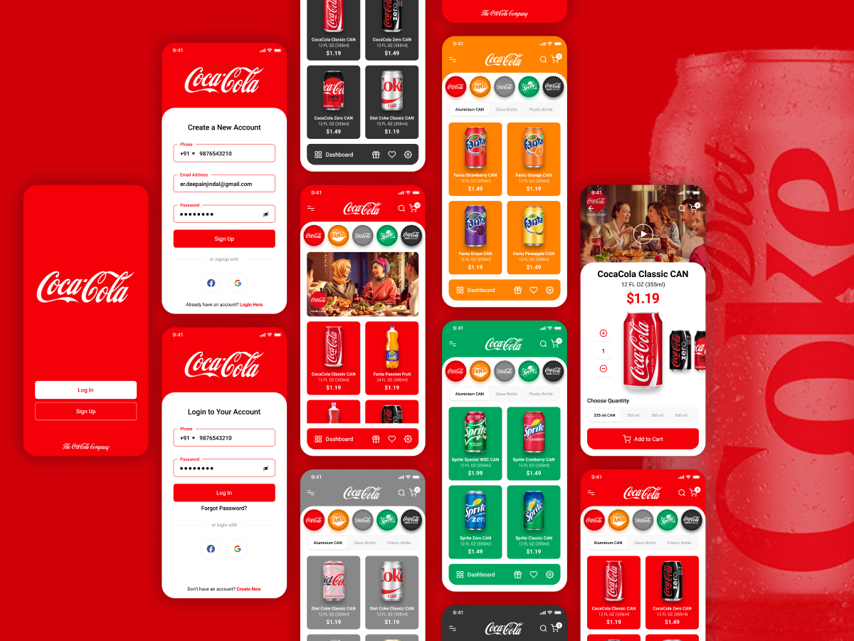 CocaCola App Design Challenge by Deepain Jindal on Dribbble
