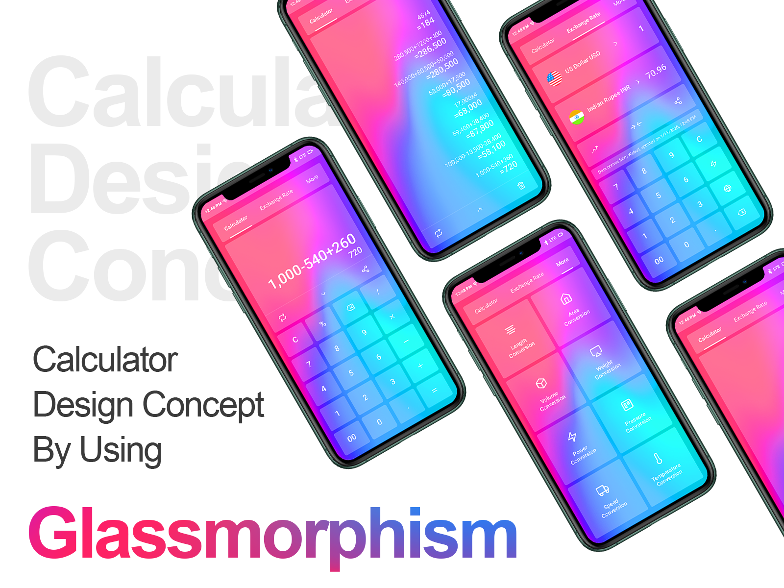 Calculator App Design Concept By Using Glassmorphism by Deepain Jindal ...