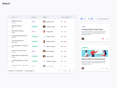 Reusable Data Tables by Mina Chandler on Dribbble