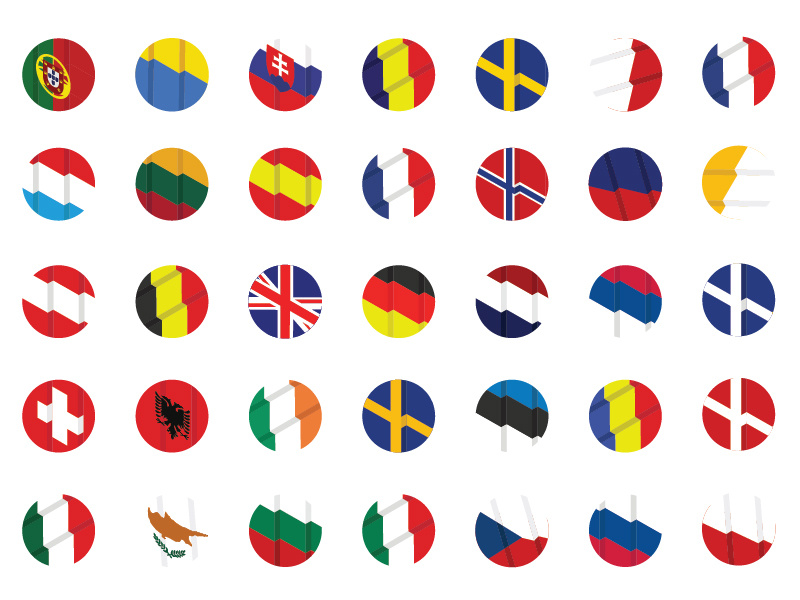 European flags isometric by Bluepentool Design & Sell T-shirts on Dribbble