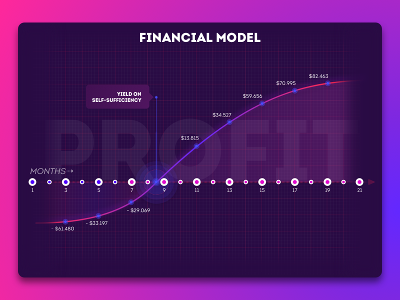Diagram of financial model startup by Aydar Rakimov on Dribbble