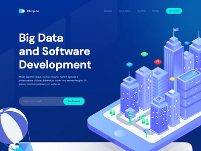 Climp - Landing Page Exploration 🏙 by Wildan 👋 for Vektora on Dribbble