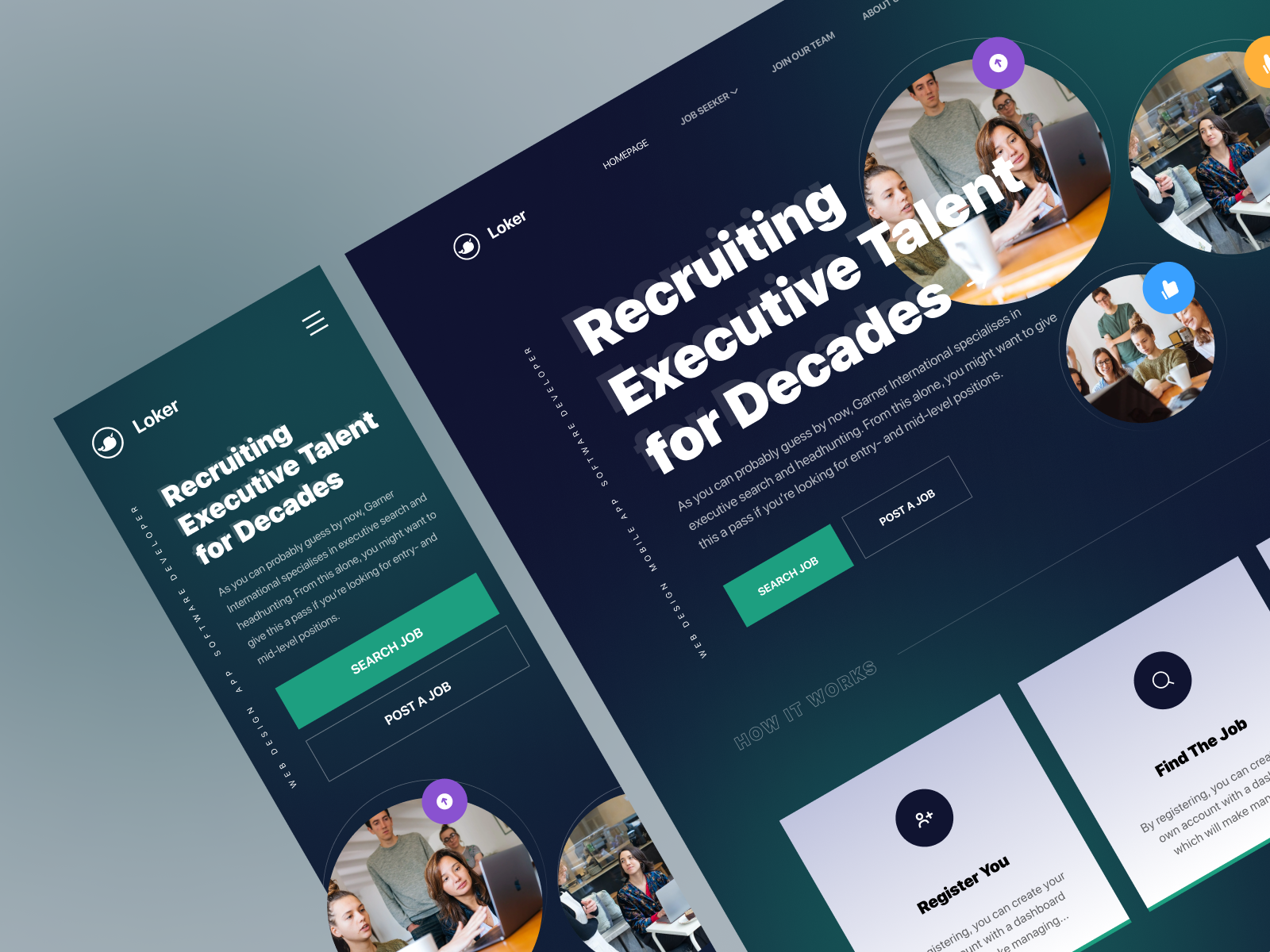 Loker - Employee Recruitment Hero Page by Wildan 👋 on Dribbble