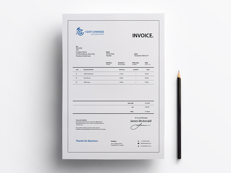 IGC Education Invoice v.3 by Caitlan Kuo on Dribbble