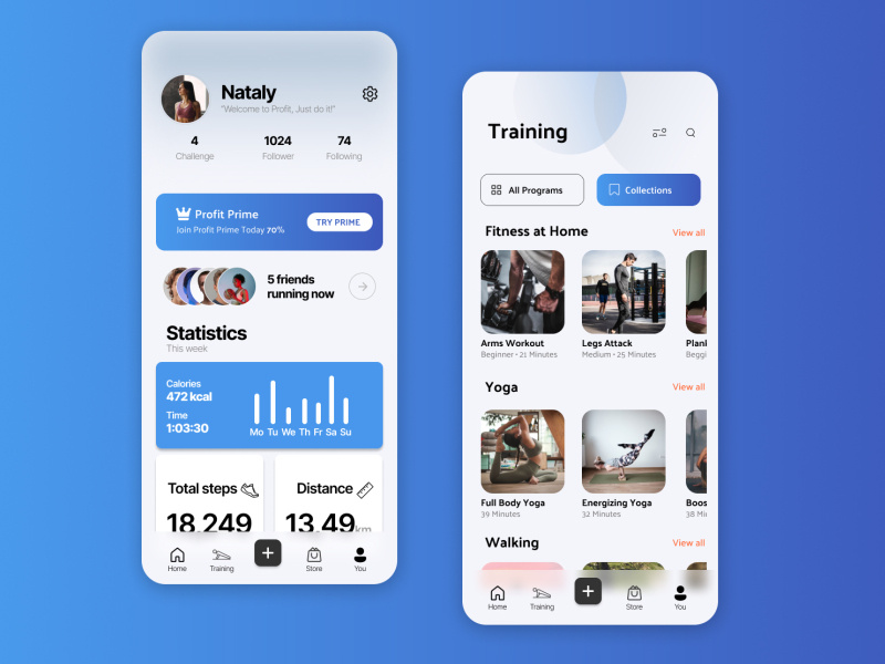 Fitness App UI Design by Dmitriy on Dribbble