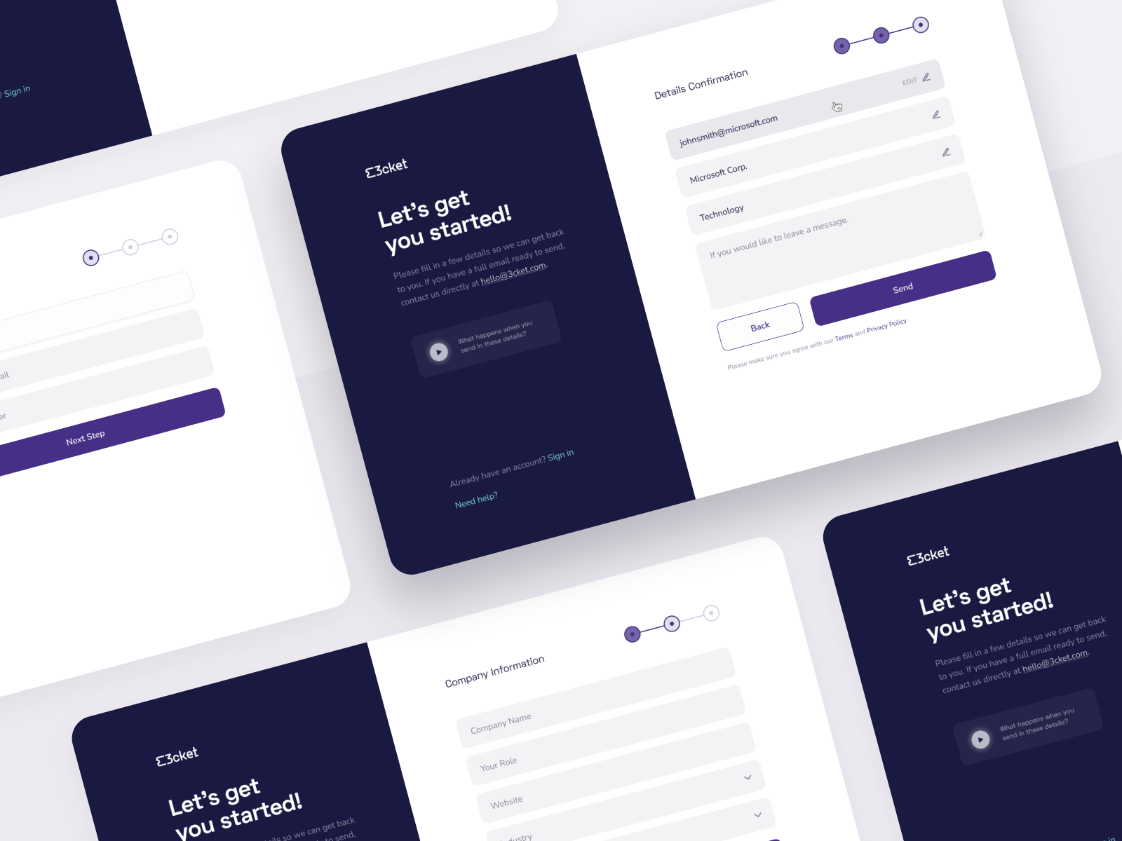 3cket - Desktop Onboarding Form by Gonçalo Teixeira on Dribbble